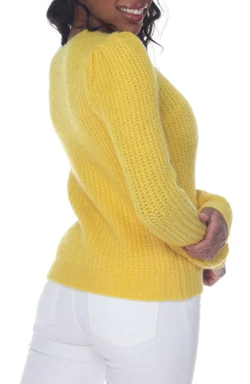 RAIN AND ROSE Ribbed Crewneck Sweater - Yellow