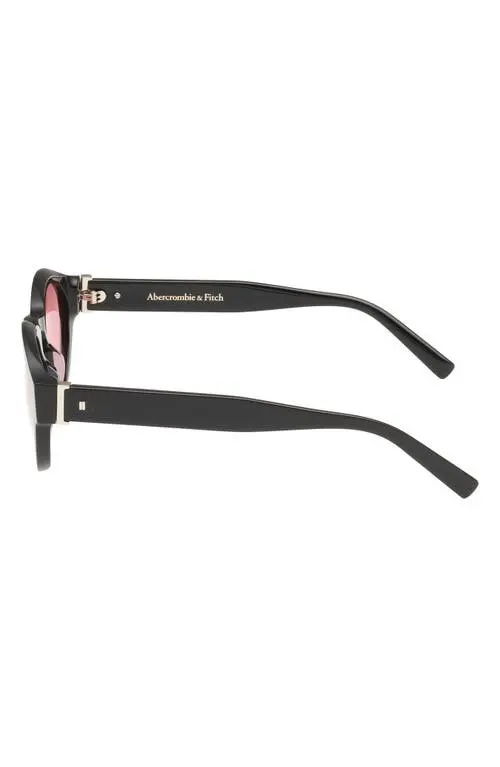 Abercrombie 49mm Round Sunglasses - Shiny Black /rose Lens
