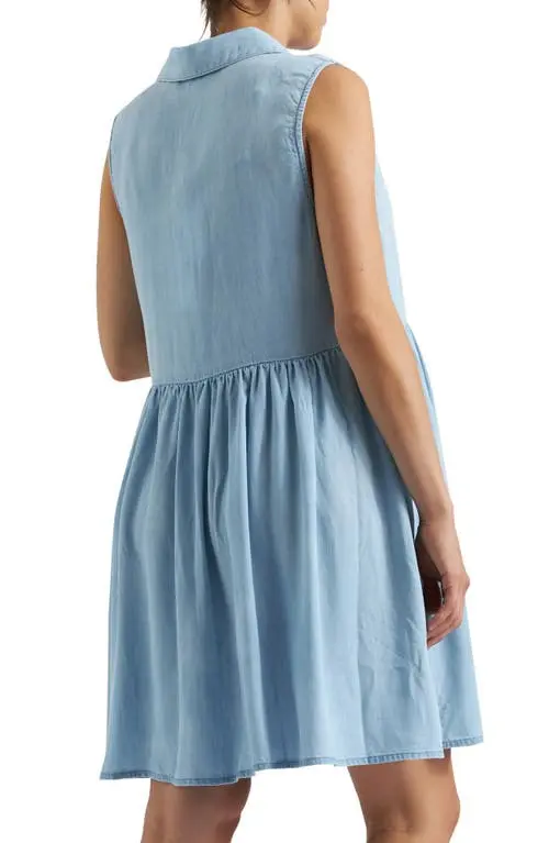RIPE MATERNITY Sleeveless Chambray Shirt Dress - Clean Fade