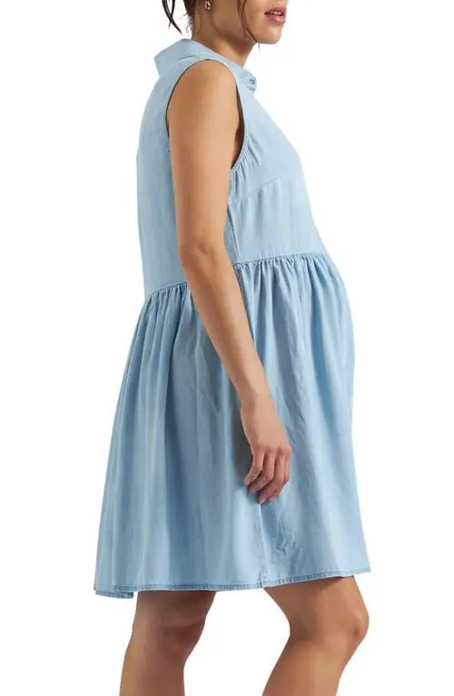 RIPE MATERNITY Sleeveless Chambray Shirt Dress - Clean Fade