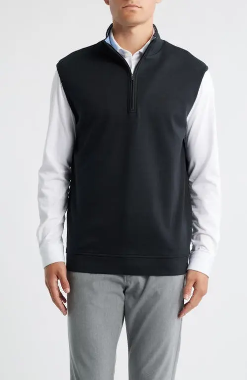 Scott Barber Pima Cotton Quarter-zip Vest - Midnight