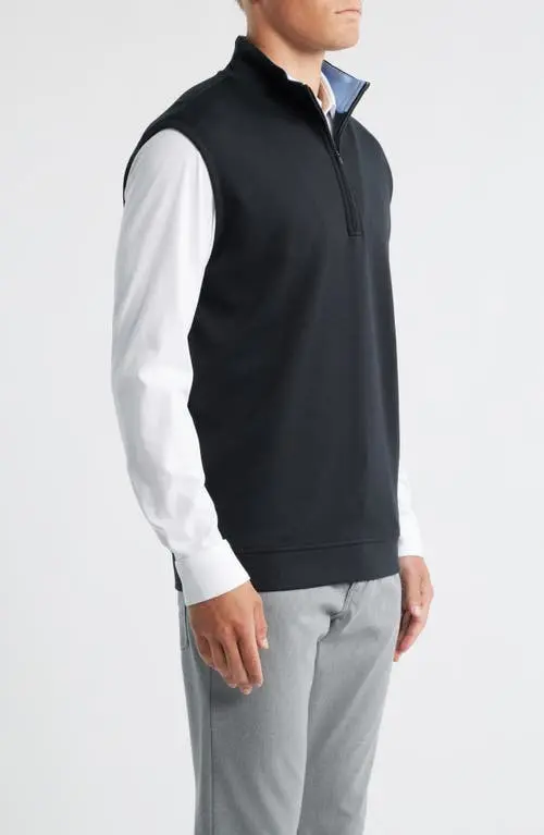 Scott Barber Pima Cotton Quarter-zip Vest - Midnight