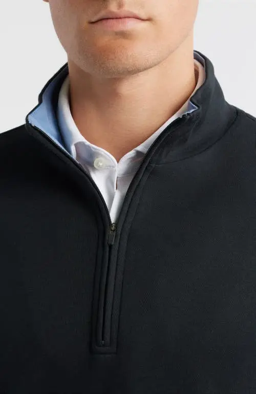 Scott Barber Pima Cotton Quarter-zip Vest - Midnight