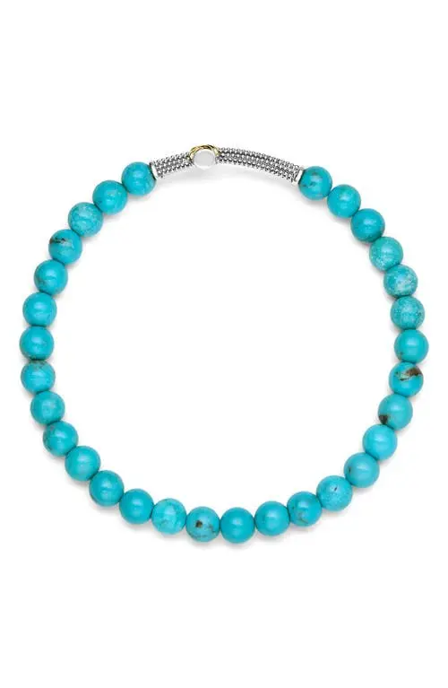 Lagos Anthem Cross Turquoise Beaded Bracelet - Silver