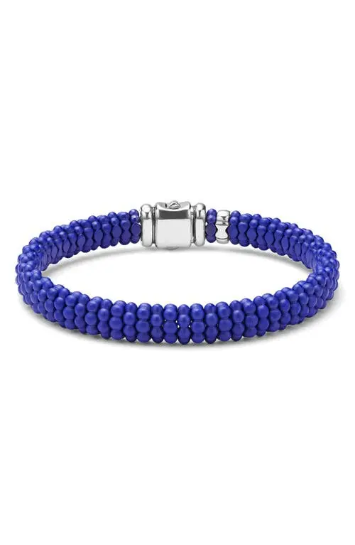 Lagos Anthem Ceramic Caviar Beaded Bracelet - Silver Blue