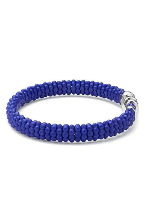Lagos Anthem Ceramic Caviar Beaded Bracelet - Silver Blue