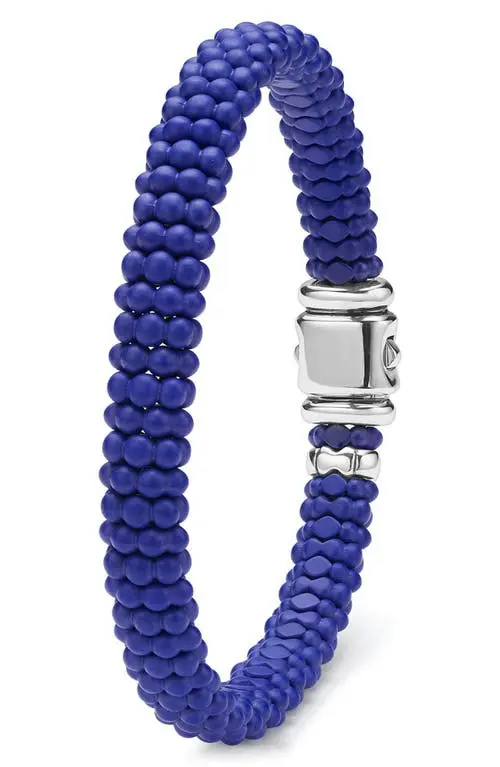 Lagos Anthem Ceramic Caviar Beaded Bracelet - Silver Blue