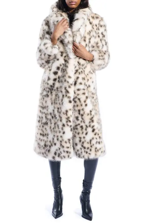 AZALEA WANG Leopard Print Faux Fur Coat