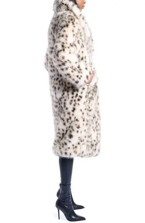 AZALEA WANG Leopard Print Faux Fur Coat