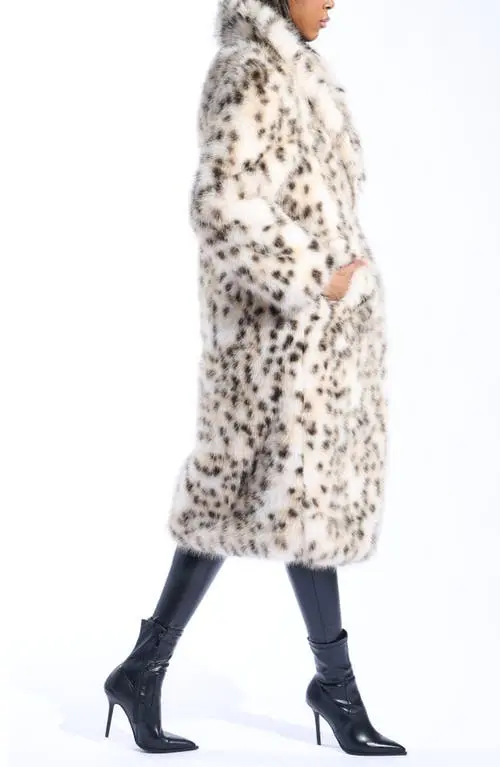 AZALEA WANG Leopard Print Faux Fur Coat