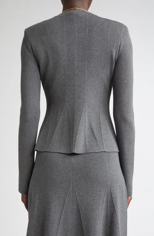 St. John Rib Knit Peplum Jacket