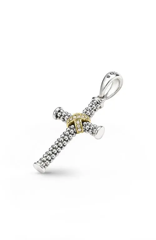 Lagos Small Anthem Diamond Cross Pendant