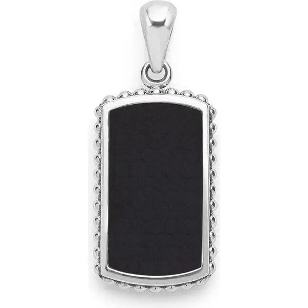Lagos Anthem Agate Id Tag Pendant - Black