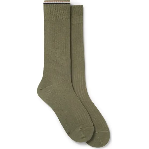 BOSS 2-pack Ribbed Crew Socks - Green/green