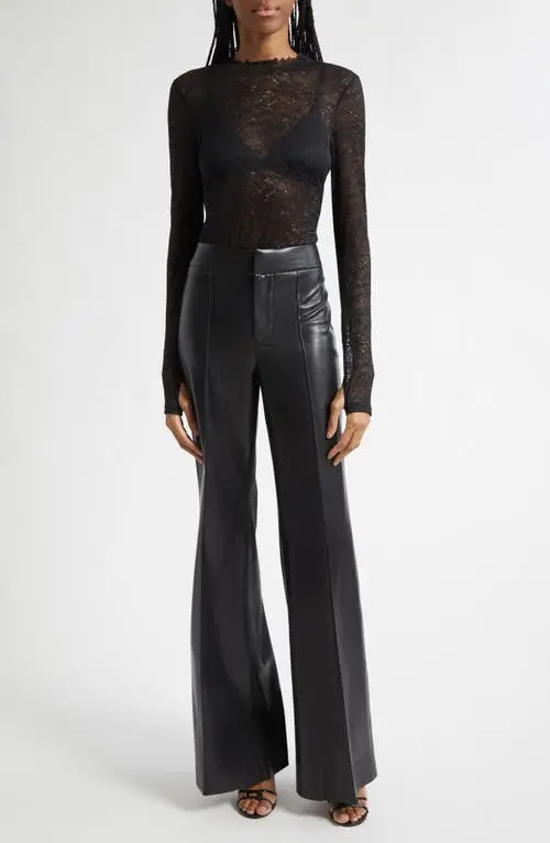 Alice + Olivia Dylan High-waist Flare Faux Leather Pants - Black