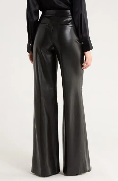 Alice + Olivia Dylan High-waist Flare Faux Leather Pants - Black