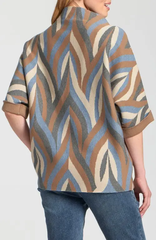 APNY Interlacing Lines Cowl Neck Sweater