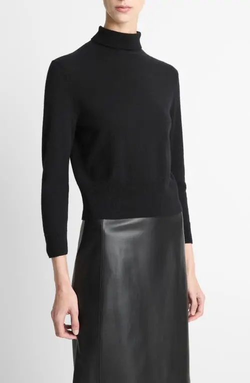 Vince Cashmere And Silk Mock Neck Sweater