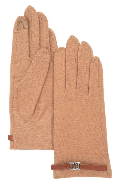 Ralph Lauren Knitted Wool-cashmere Blend Gloves - Classic Camel