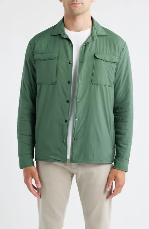 Johnnie-o Denzel Featherweight Nylon Snap-up Shirt Jacket - Kelp