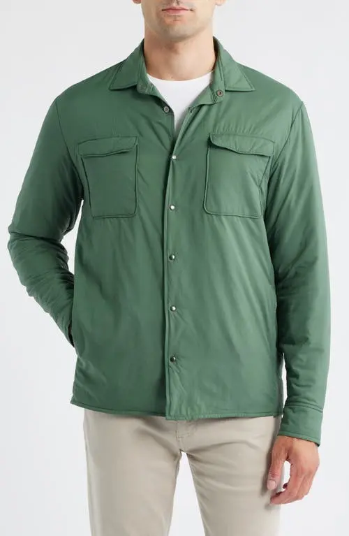 Johnnie-o Denzel Featherweight Nylon Snap-up Shirt Jacket - Kelp
