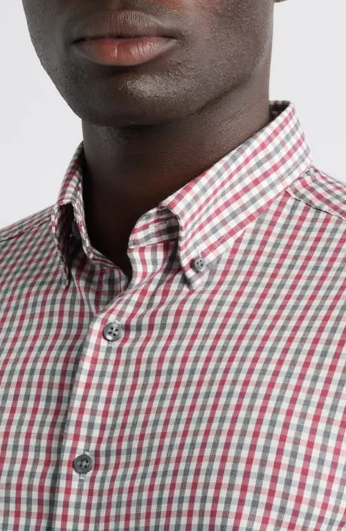 Johnnie-o Kirtland Check Stretch Button-down Shirt - Malibu Red
