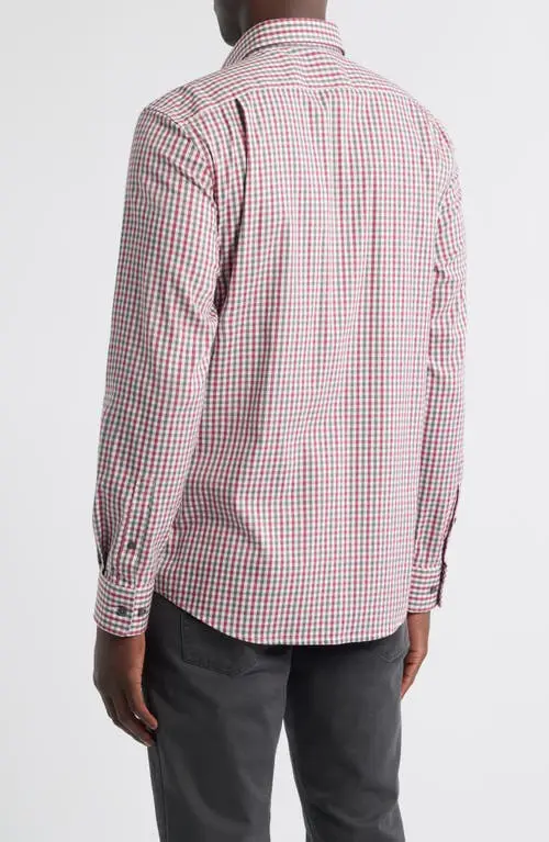 Johnnie-o Kirtland Check Stretch Button-down Shirt - Malibu Red