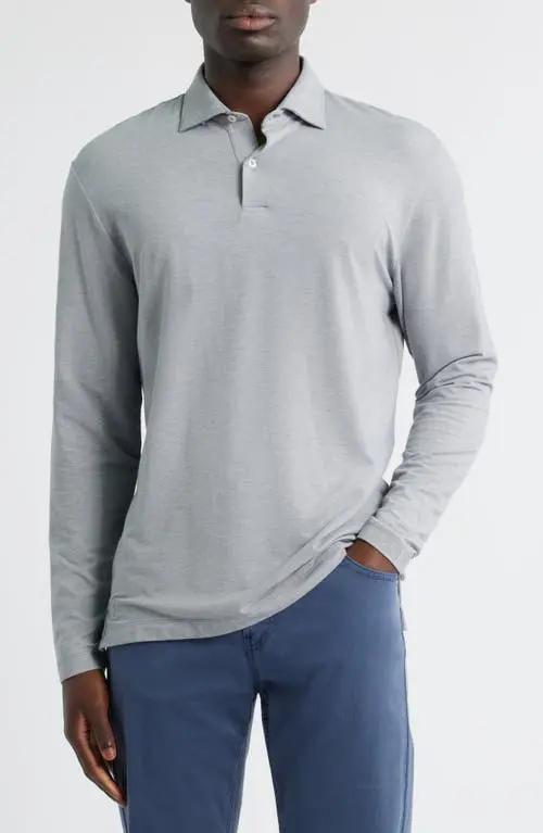 Johnnie-o Idris Top Shelf Long Sleeve Polo - Grey