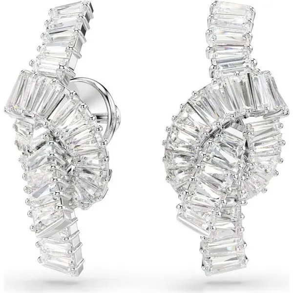 SWAROVSKI Matric Knot Drop Earrings - White/silver