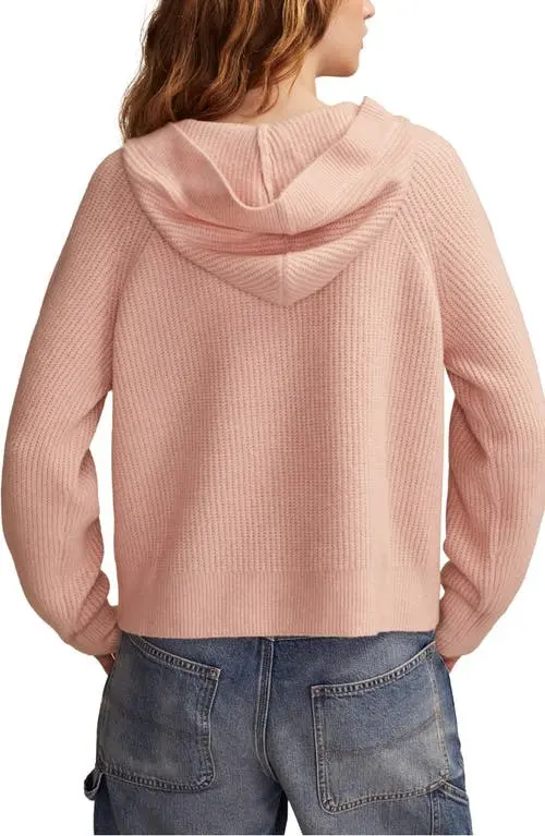 Lucky Brand V-neck Sweater Hoodie - Rose Smoke