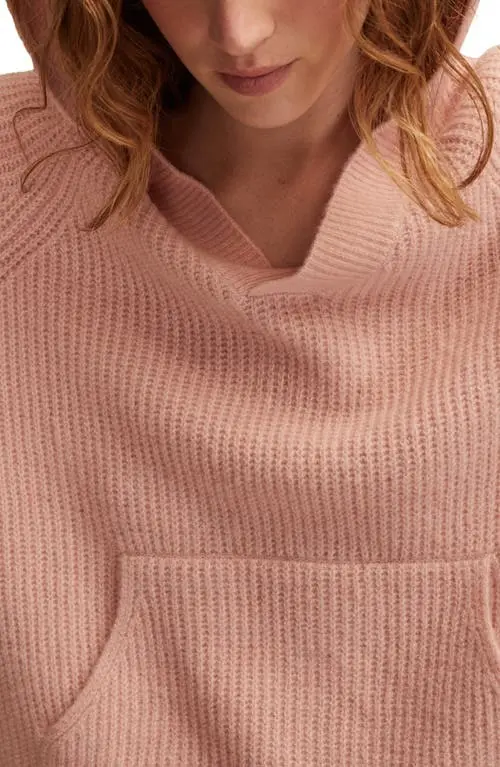 Lucky Brand V-neck Sweater Hoodie - Rose Smoke