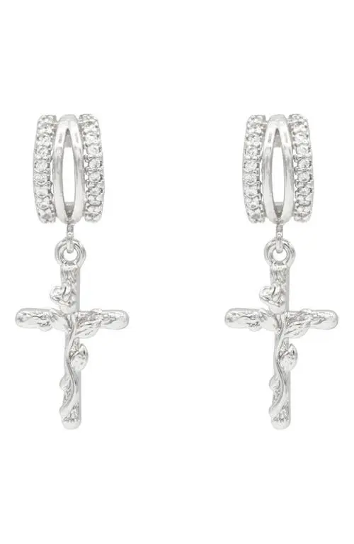 LA MENO Inner Hope Hoop Earrings - Silver