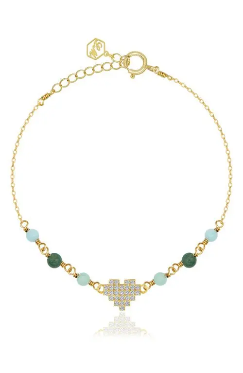 LA MENO Wild Heart Jade Bracelet - Gold/jade