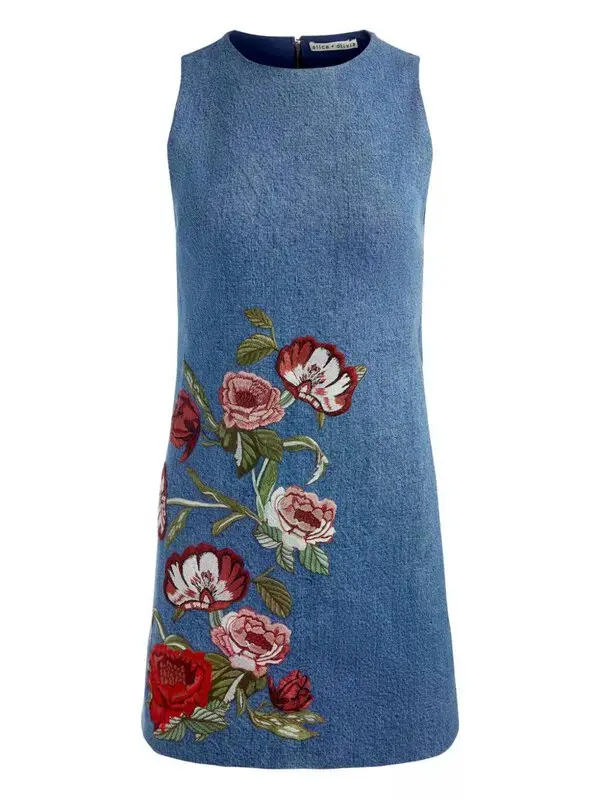 Alice + Olivia Cade Embroidered Mini Dress