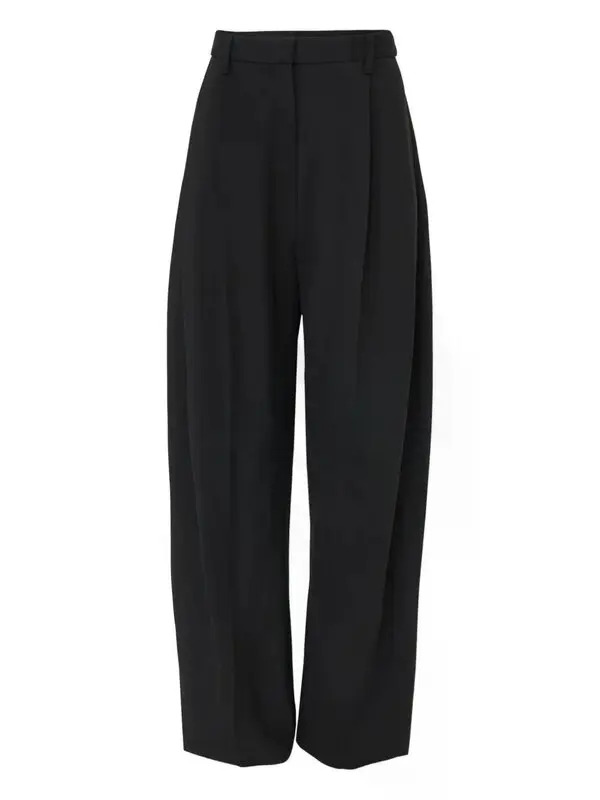 Carolina Herrera Pleated Wool-blend Trousers - Black