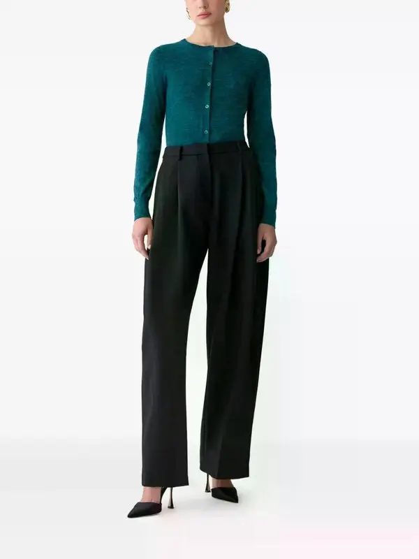 Carolina Herrera Pleated Wool-blend Trousers - Black