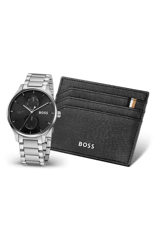 BOSS Watch And Wallet Set - Black