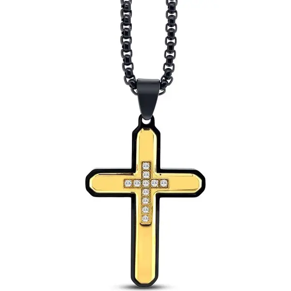 ANNA ZUCKERMAN Davant Gold Cross Necklace - Yellow Gold