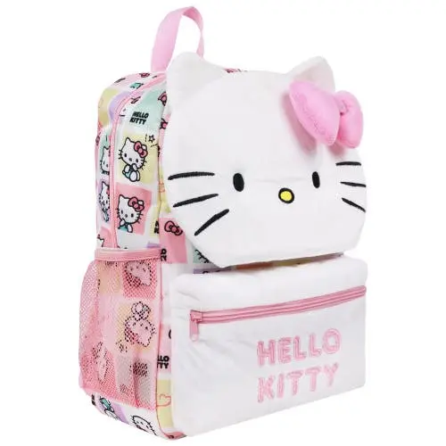 FUL SANRIO Plush Face Backpack With 3d Bow