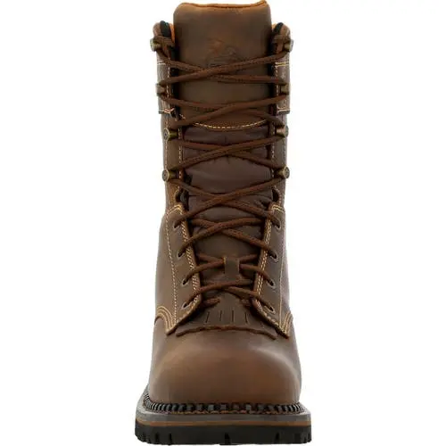 GEORGIA BOOT Amp Lt Logger Composite Toe Insulated Waterproof Work Boots - Brown