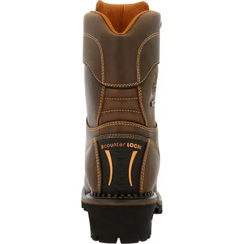 GEORGIA BOOT Amp Lt Logger Composite Toe Insulated Waterproof Work Boots - Brown