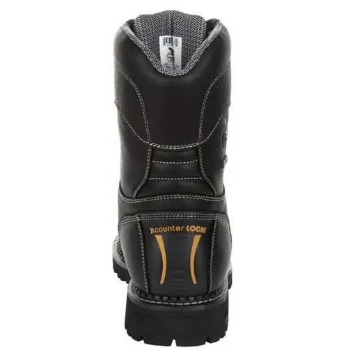 GEORGIA BOOT Amp Lt Logger Composite Toe Work Boots - Black