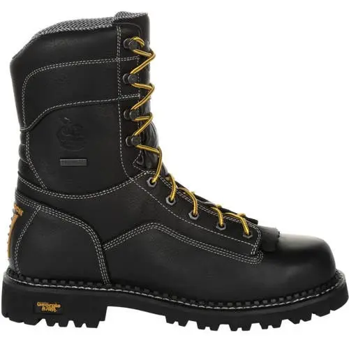 GEORGIA BOOT Amp Lt Logger Composite Toe Work Boots - Black