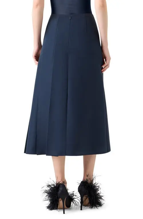 Akris Pleated Silk Ottoman Midi Skirt