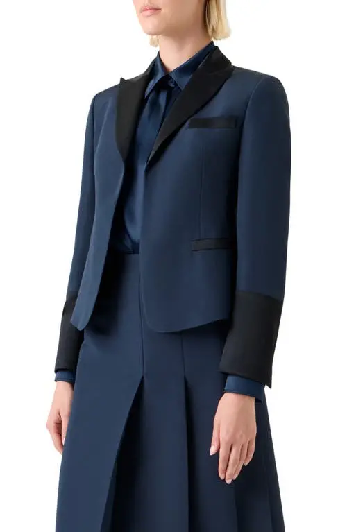 Akris Deneuve Silk Crop Blazer
