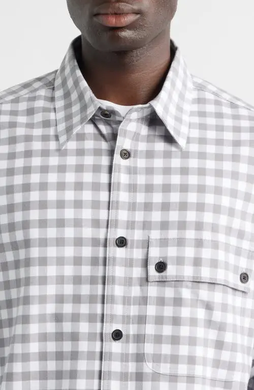 Thom Browne Oversize 4-bar Gingham Check Flannel Button-up Shirt