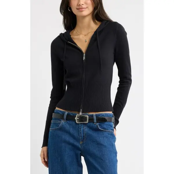 Bp. Fitted Cotton Blend Hoodie - Black