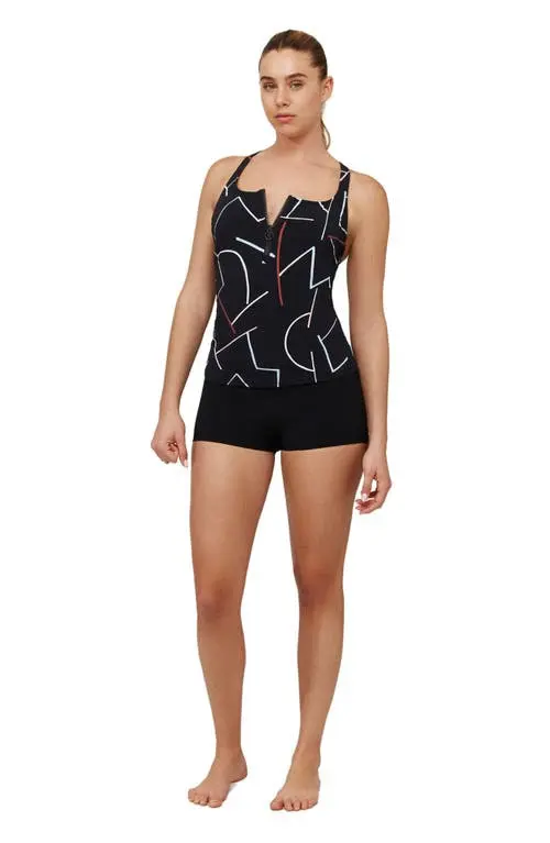 GOTTEX Kai Scoop Neck Tankini Top - Multi Black