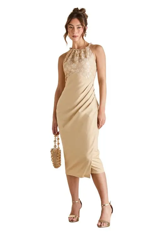 Coast Bead Detail Sequin Midi Dress