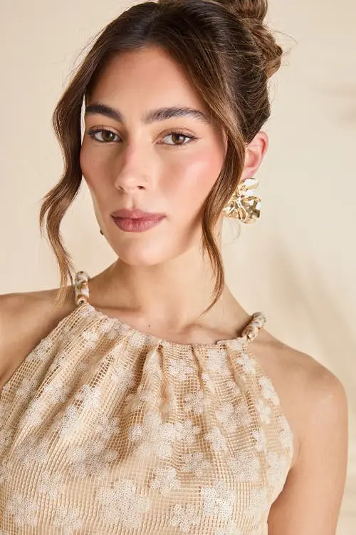 Coast Bead Detail Sequin Midi Dress